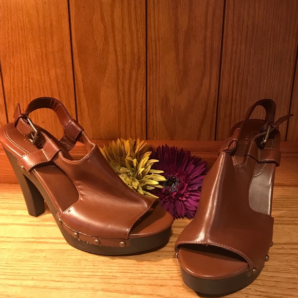 Chaps | Shoes | Chaps Sarita Clog Heel Sandals | Poshmark